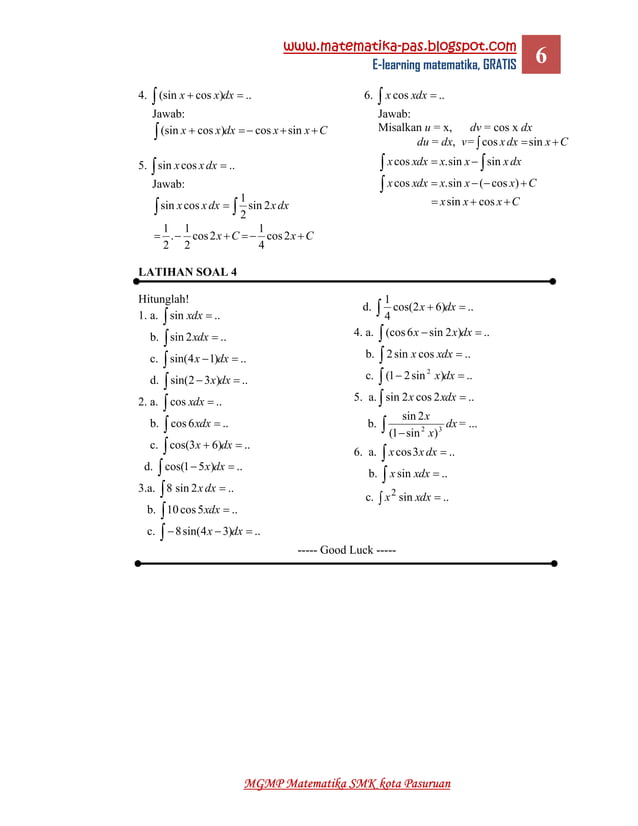 Modul matematika-integral | PDF