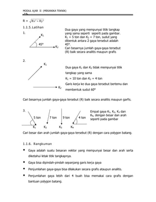 Modul 1- mekanika teknik, statika dan mekanika dasar | PDF