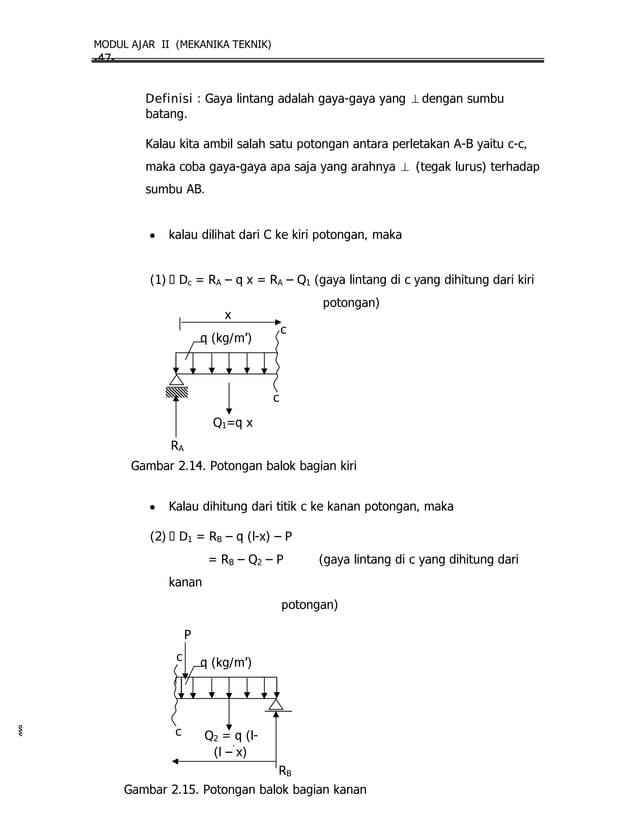 Modul 1- mekanika teknik, statika dan mekanika dasar | PDF