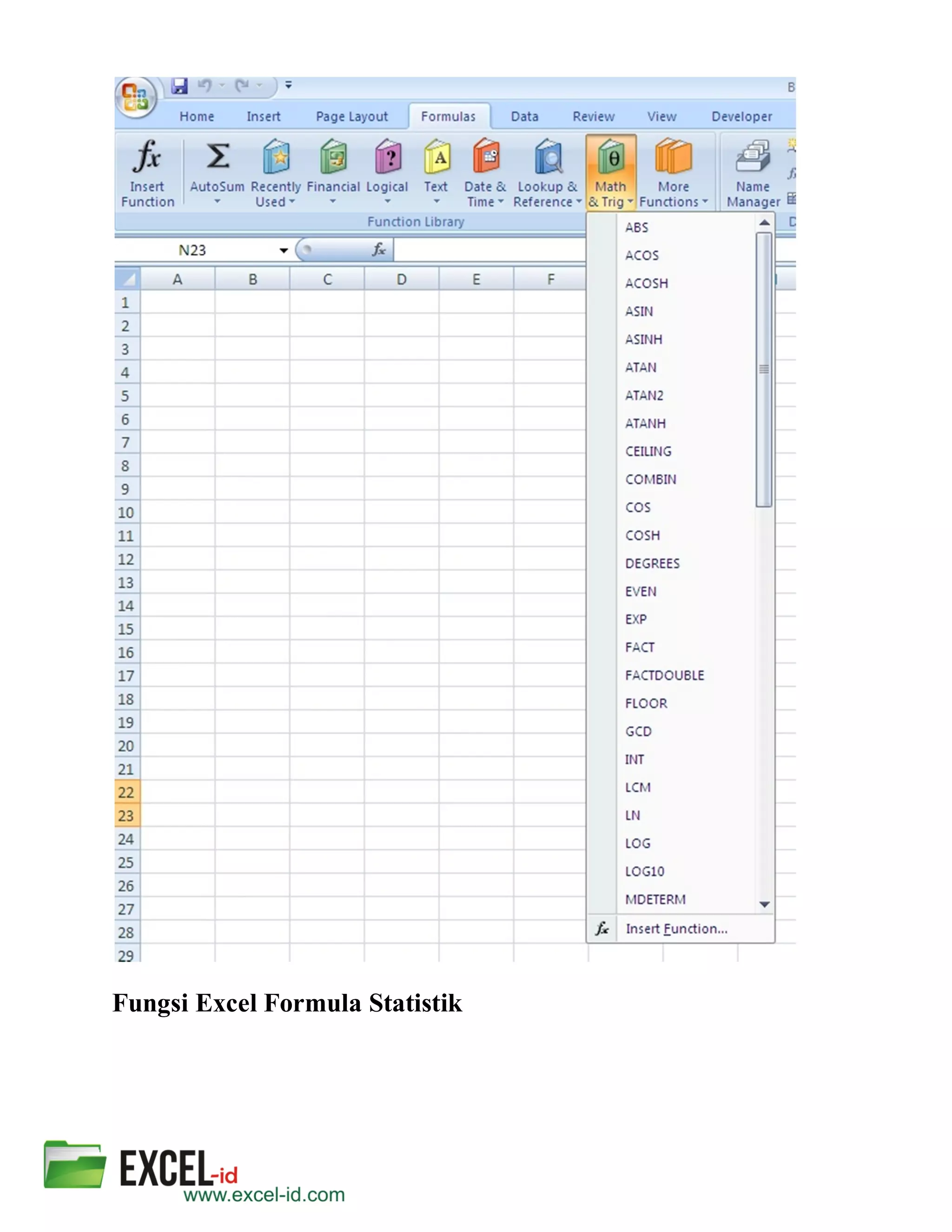 Modul mengenal berbagai rumus excel dan fungsinya | PDF