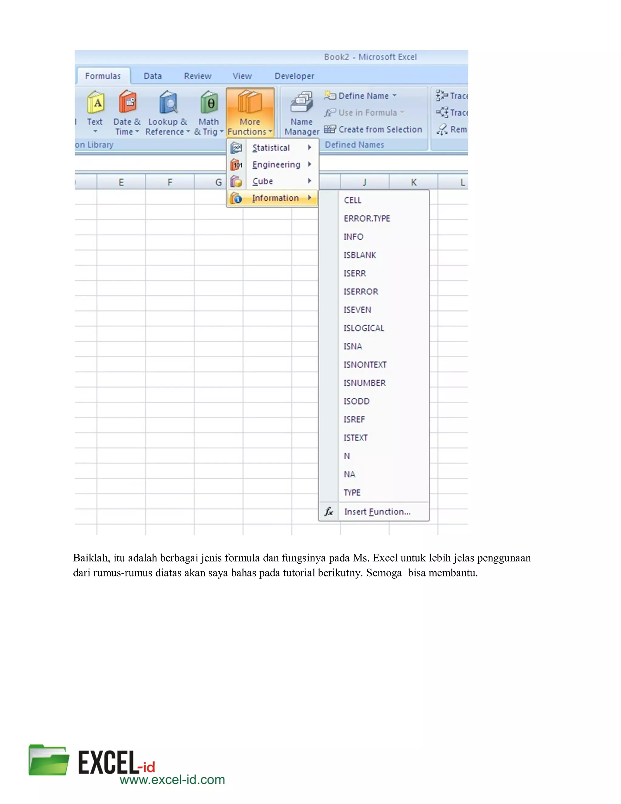 Modul mengenal berbagai rumus excel dan fungsinya | PDF