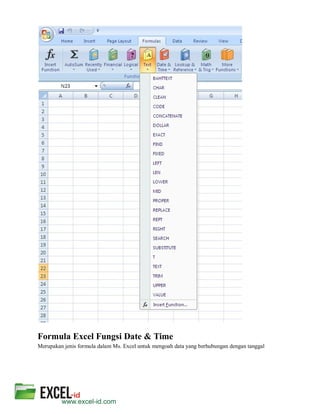 Modul mengenal berbagai rumus excel dan fungsinya | PDF