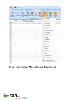 Modul mengenal berbagai rumus excel dan fungsinya | PDF