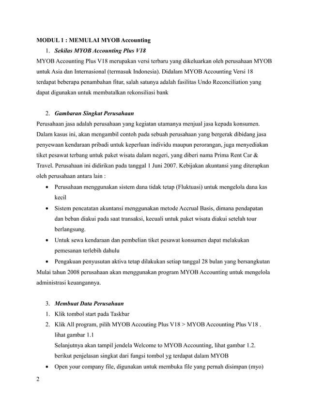 Modul myob-v18 | PDF