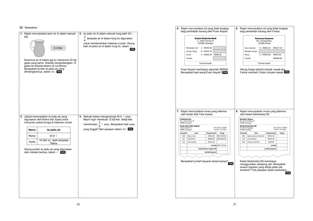 Modul-PBD Matematik Untuk Murid Sekolah Rendah Tahun 6 | PDF