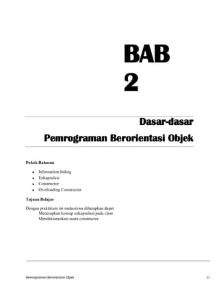 Modul Pemrograman Berorientasi Objek | PDF