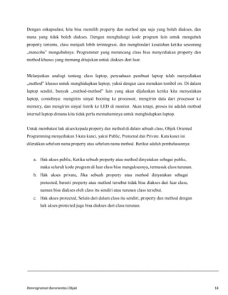 Modul Pemrograman Berorientasi Objek | PDF