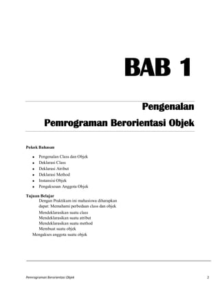 Modul Pemrograman Berorientasi Objek | PDF