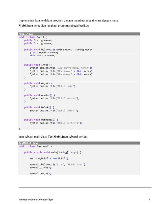 Modul Pemrograman Berorientasi Objek | PDF