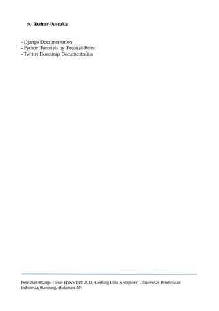 Modul pelatihan-django-dasar-possupi-v1 | PDF