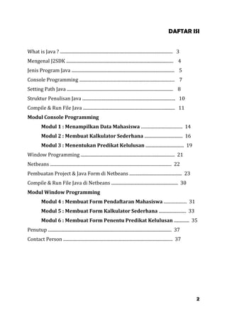 Modul pelatihan-java2 | PDF