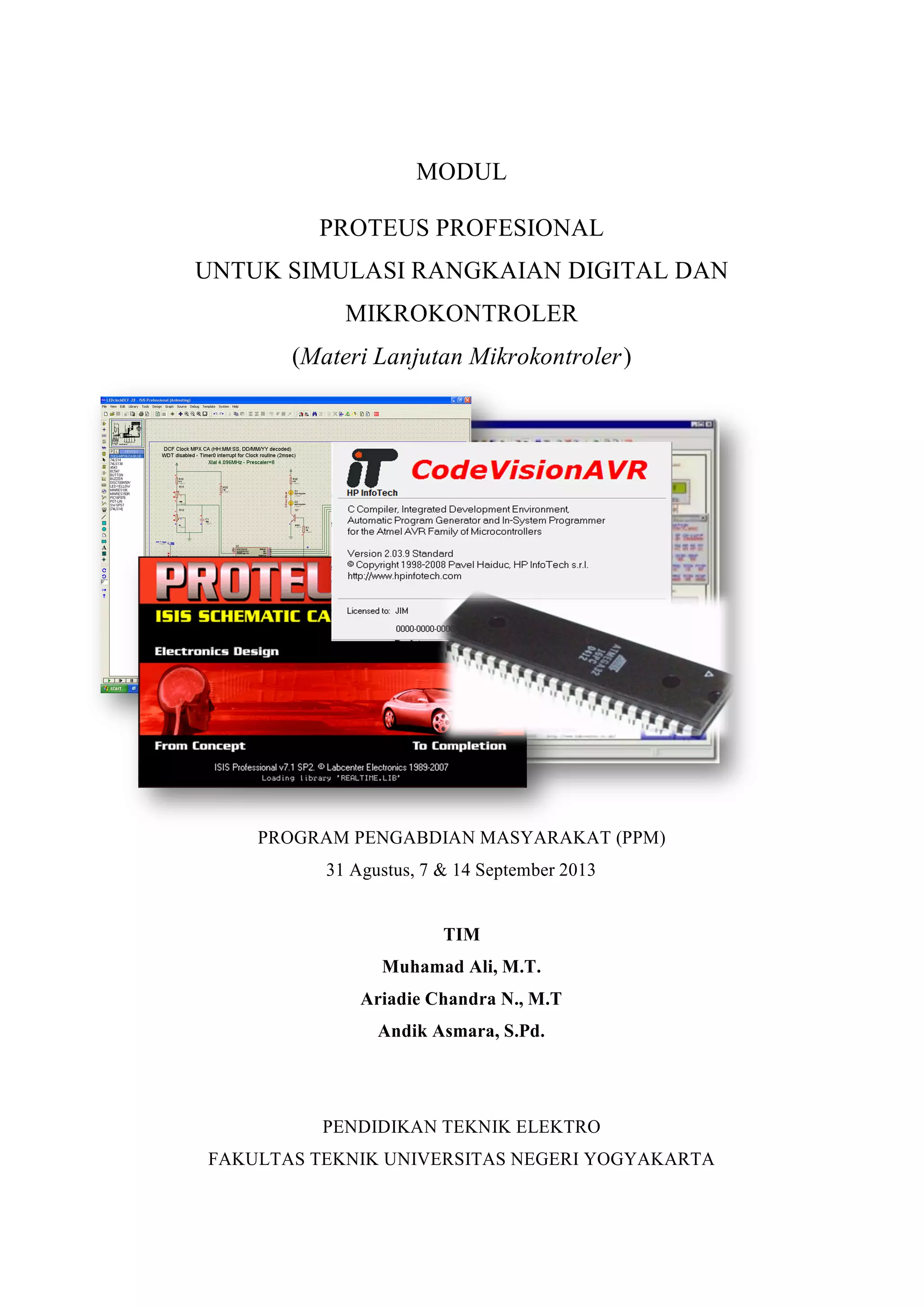 Modul pelatihan praktikum mikrokontroler dengan software proteus | PDF