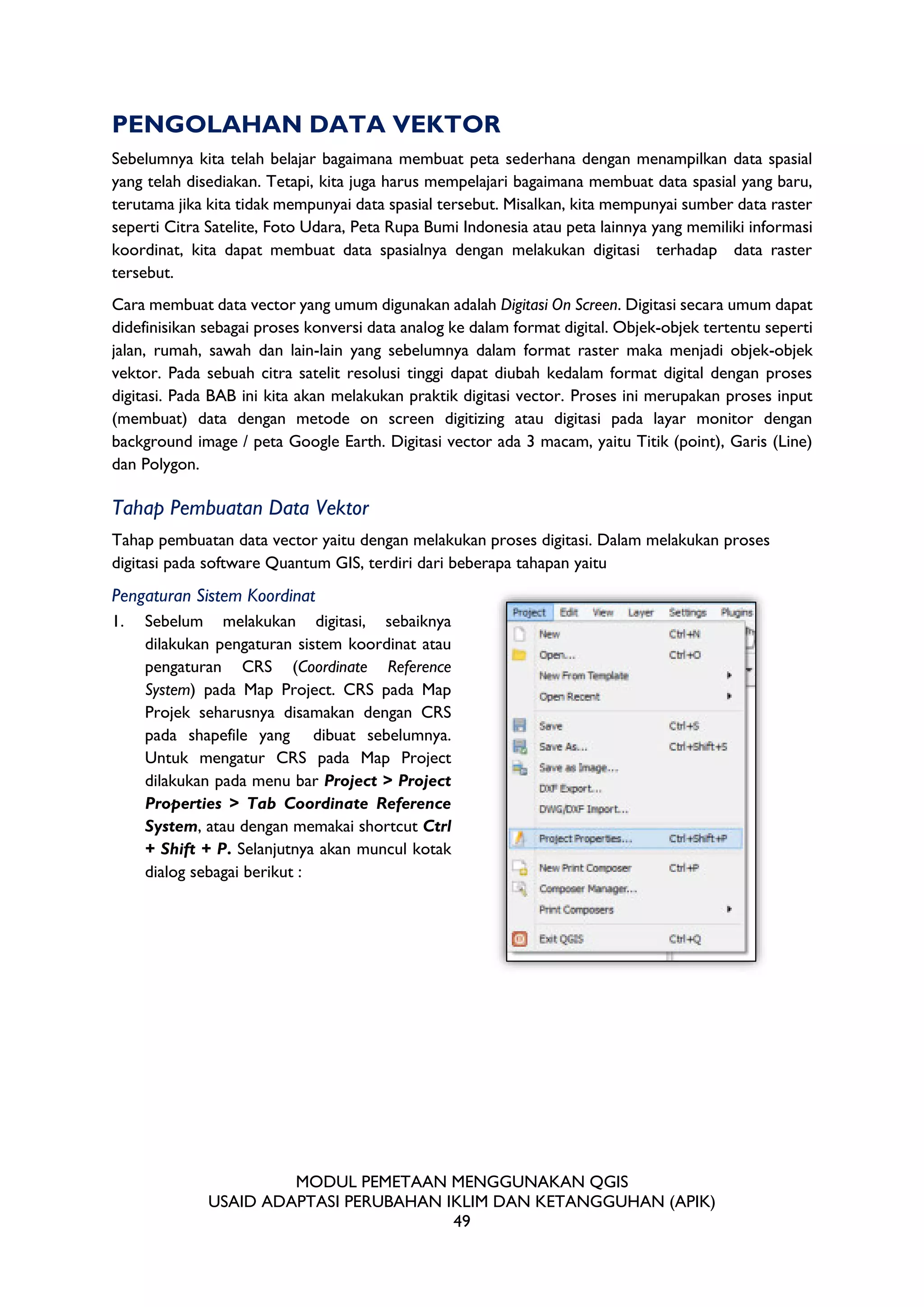 Modul pemetaan-menggunakan-qgis 5-dec2017 | PDF