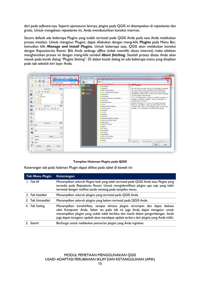 Modul pemetaan-menggunakan-qgis 5-dec2017 | PDF