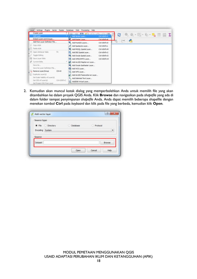 Modul pemetaan-menggunakan-qgis 5-dec2017 | PDF