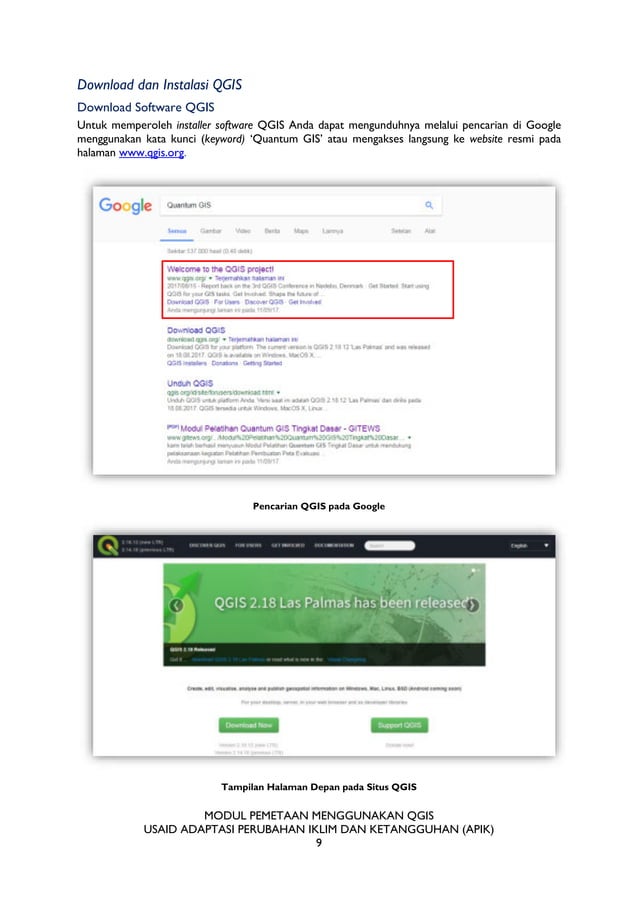 Modul pemetaan-menggunakan-qgis 5-dec2017 | PDF