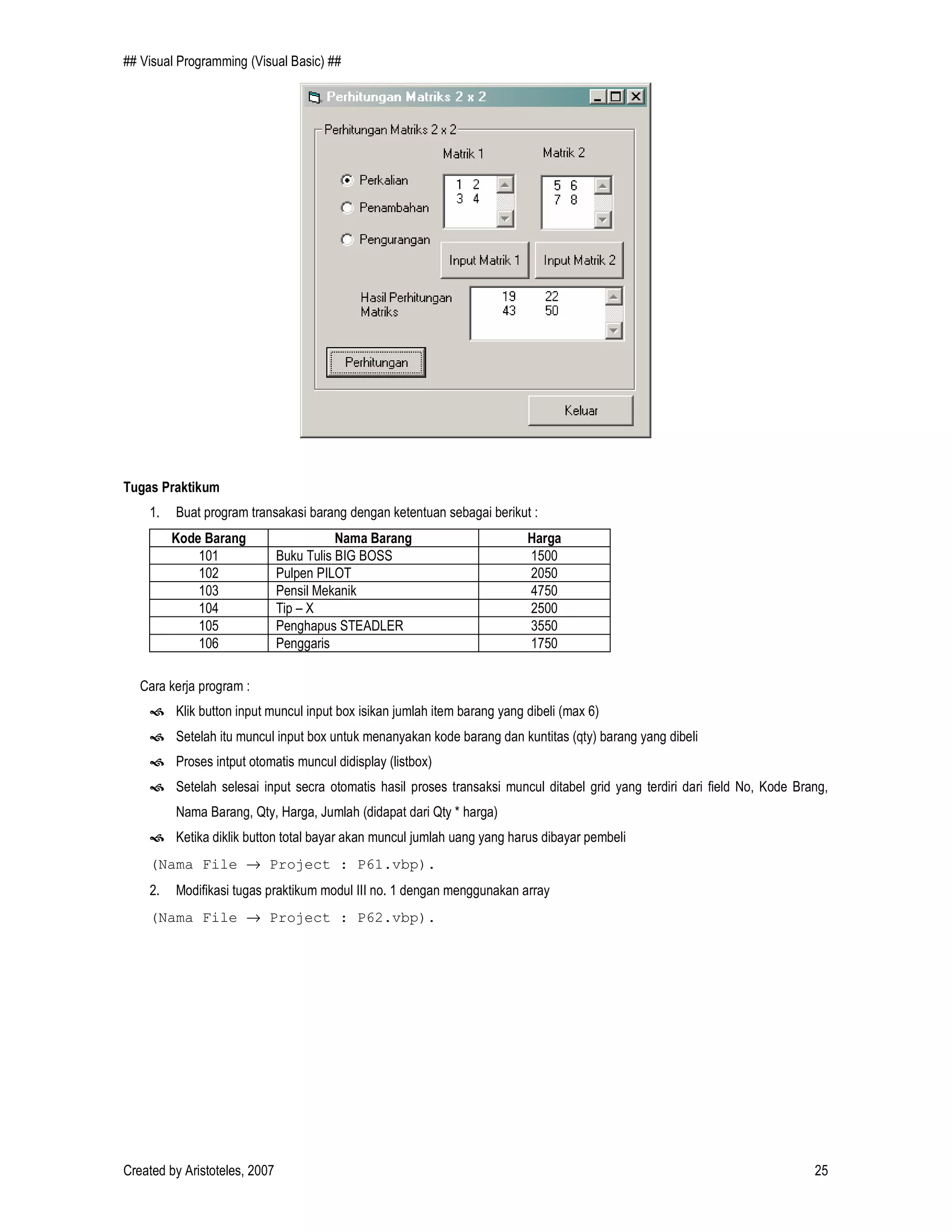 Modul pemrograman-visual 3 | PDF