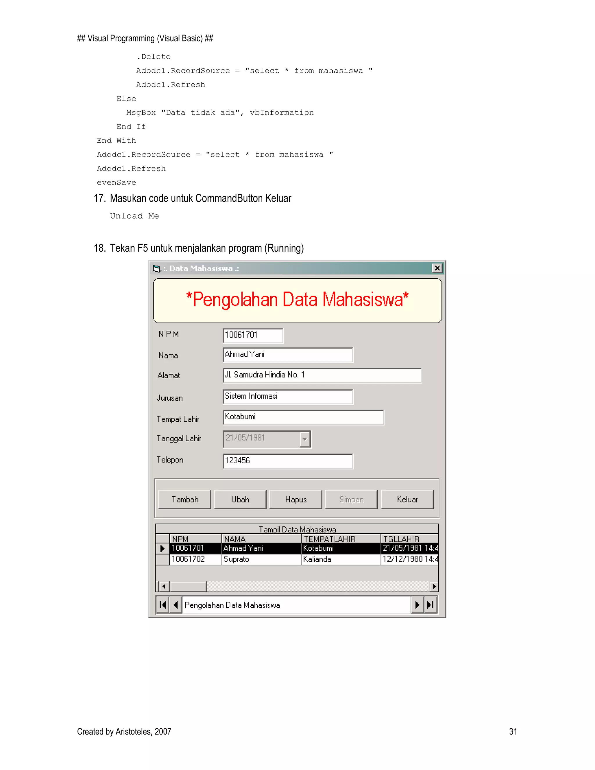 Modul pemrograman-visual 3 | PDF
