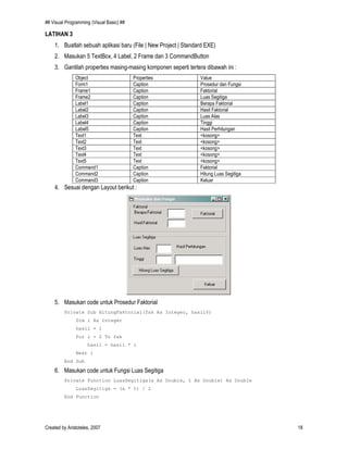 Modul pemrograman-visual 3 | PDF