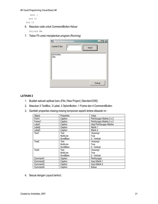 Modul pemrograman-visual 3 | PDF