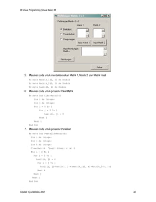 Modul pemrograman-visual 3 | PDF