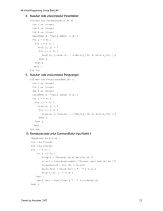 Modul pemrograman-visual 3 | PDF