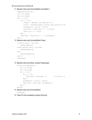 Modul pemrograman-visual 3 | PDF