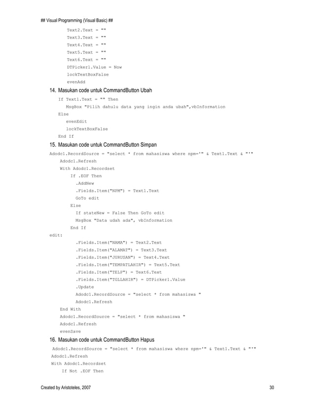 Modul pemrograman-visual 3 | PDF