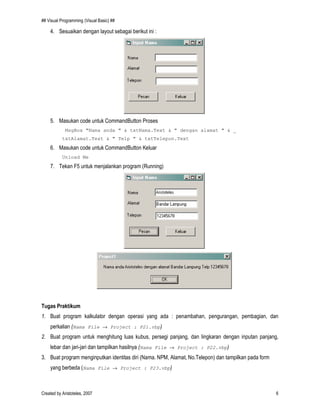 Modul pemrograman-visual 3 | PDF