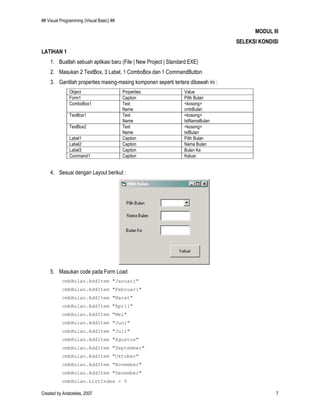 Modul pemrograman-visual 3 | PDF