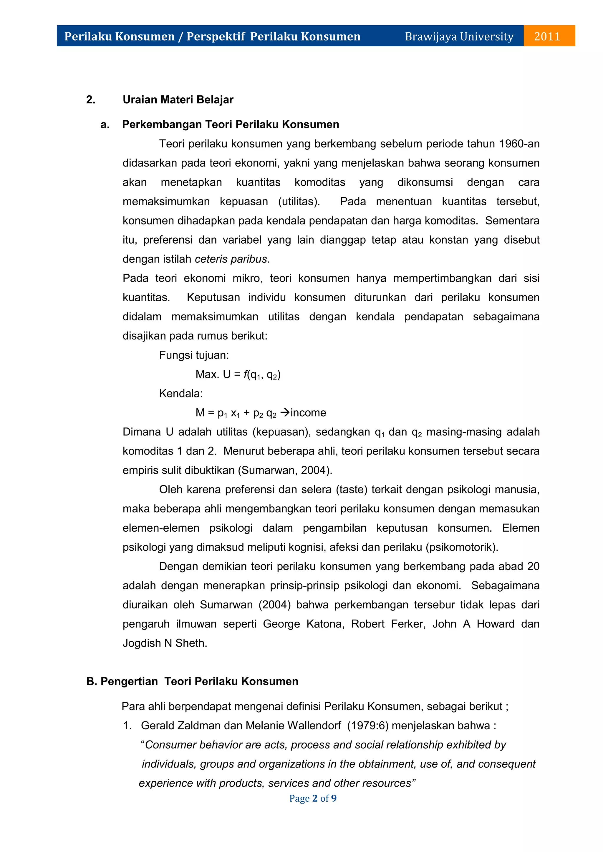 Modul perilaku konsumen-1 | PDF