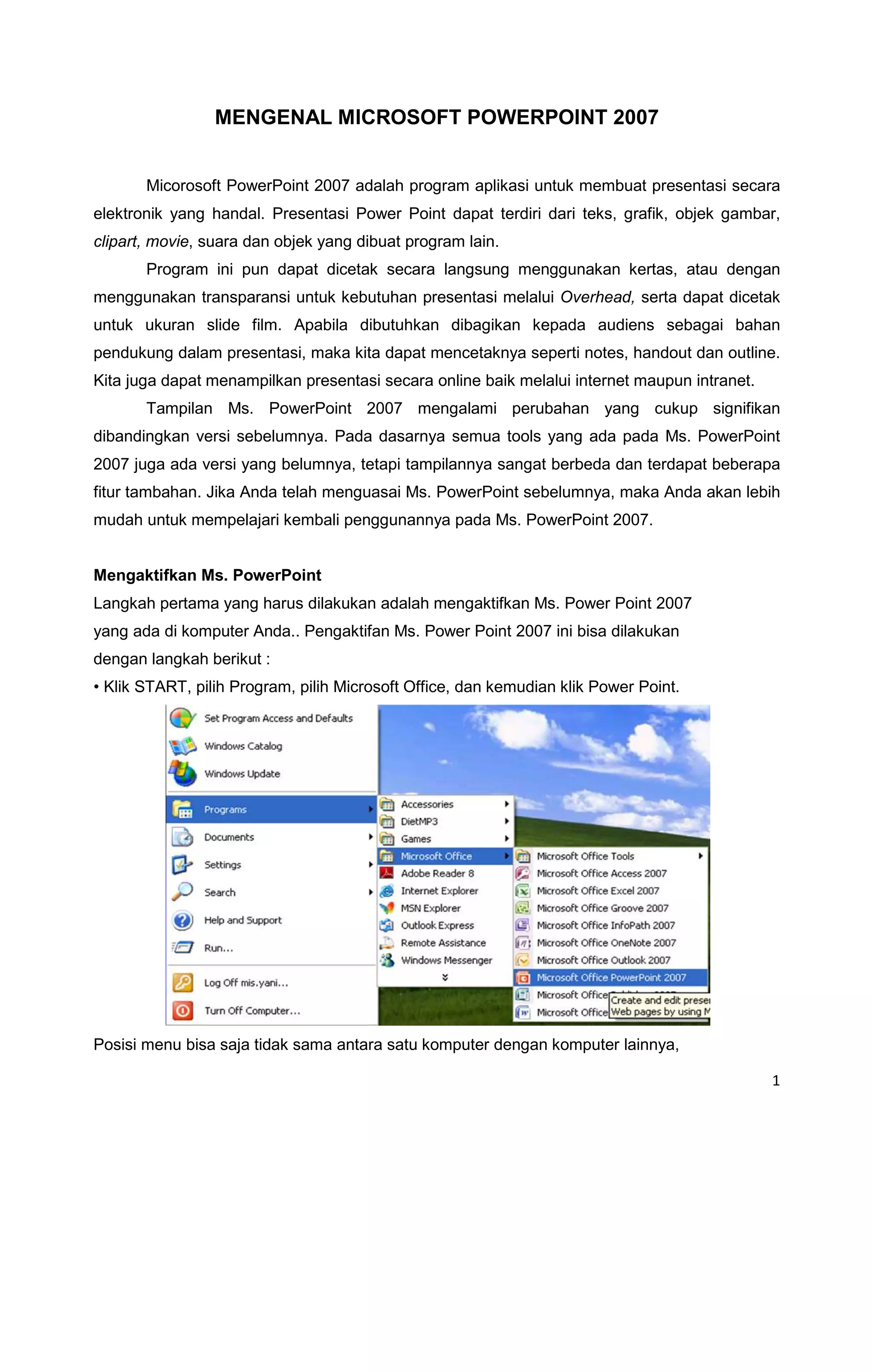 Modul powerpoint | PDF