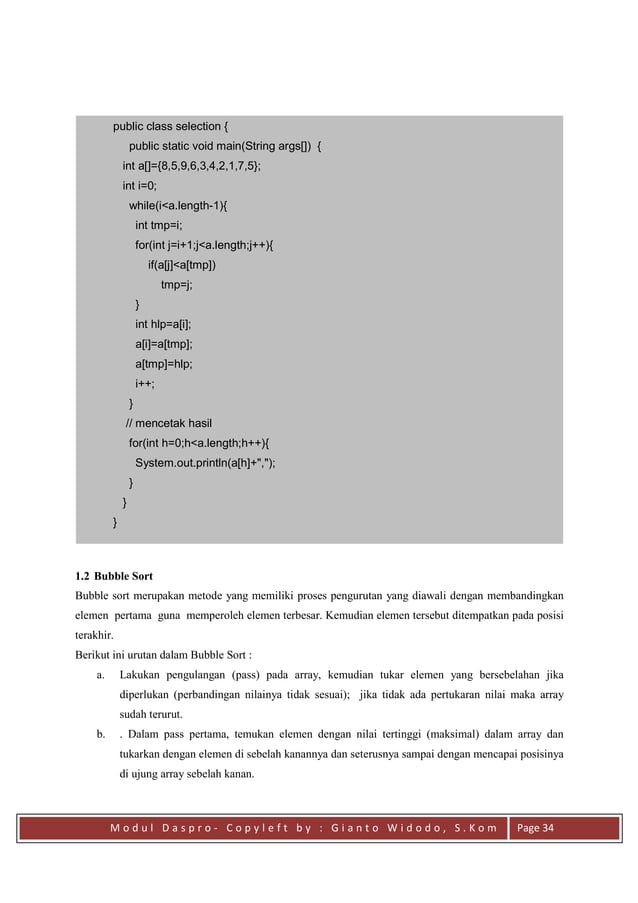Modul praktikum dasar dasar pemrograman java | PDF