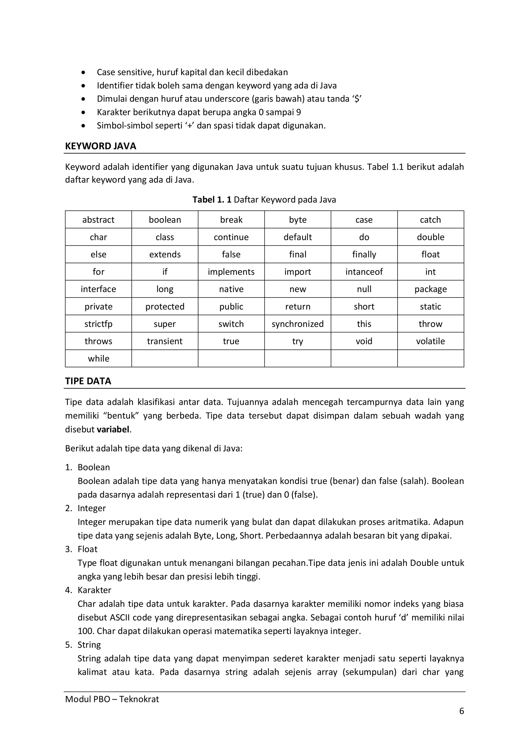 Modul PBO Bab-01 - Pengenalan Java | PDF