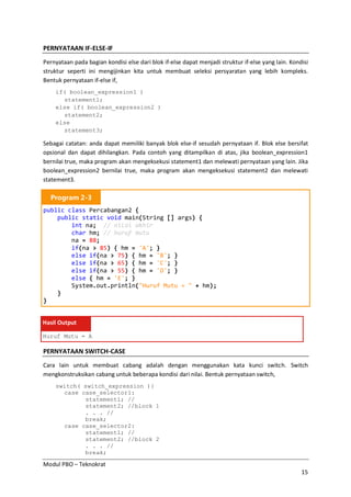 Modul PBO Bab-02 - Struktur Kontrol | PDF