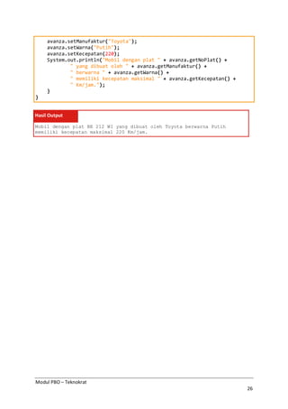 Modul PBO Bab-03 - Kelas & Objek | PDF