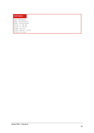 Modul PBO Bab-03 - Kelas & Objek | PDF