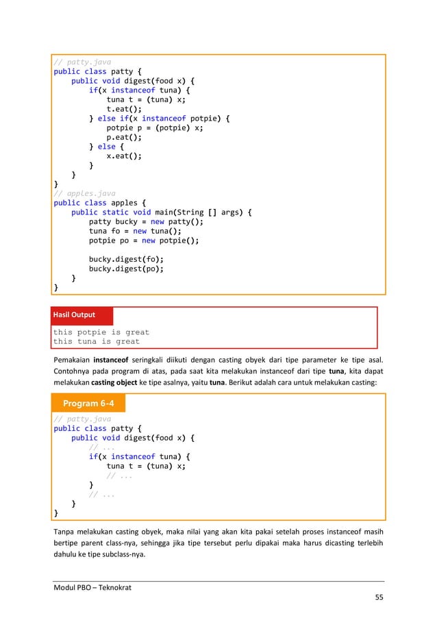 Modul PBO Bab-06 - Polimorfisme (Polymorphism) | PDF