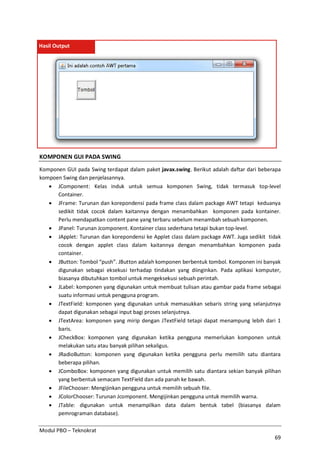 Modul PBO Bab-08 - Java GUI | PDF