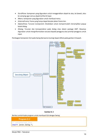 Modul PBO Bab-08 - Java GUI | PDF