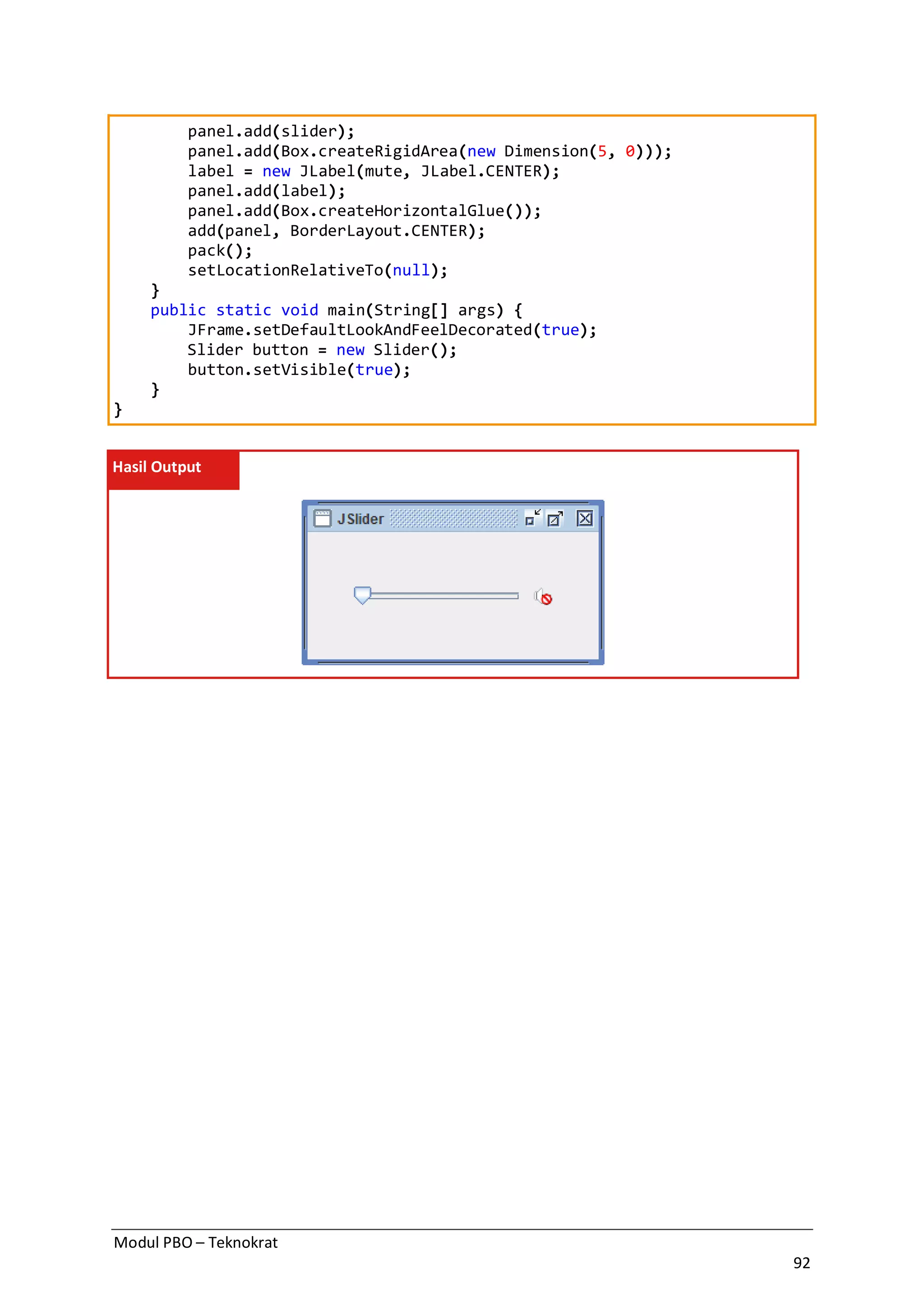 Modul PBO Bab-09 - Swing | PDF
