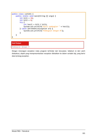 Modul PBO Bab-10 - Event & Exception Handling | PDF