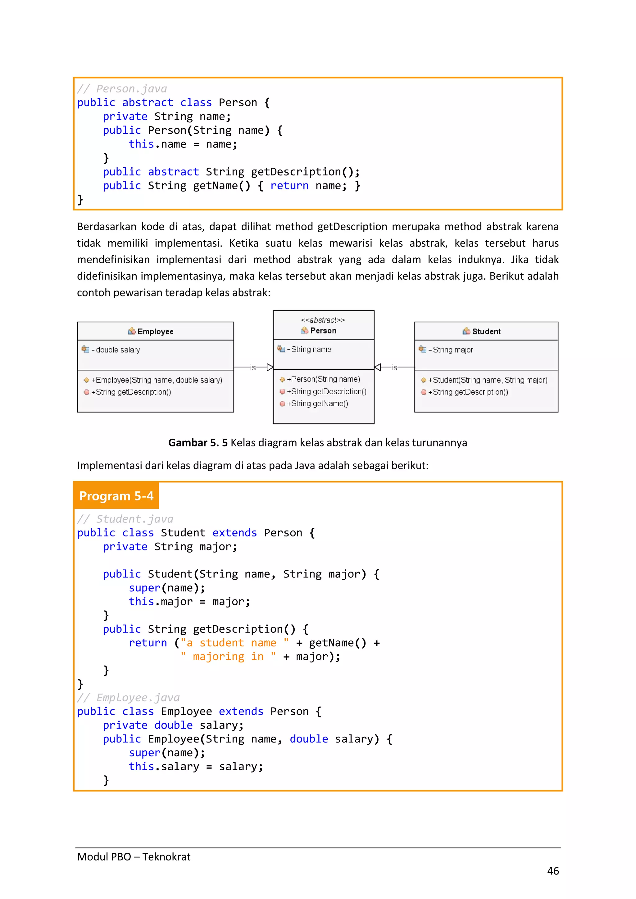 Modul pratikum pbo - inheritance | PDF