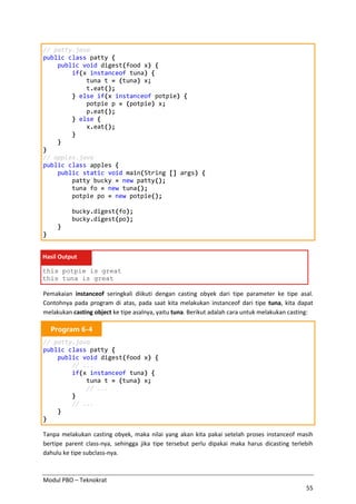 Modul pratikum pbo - Polimorphism | PDF
