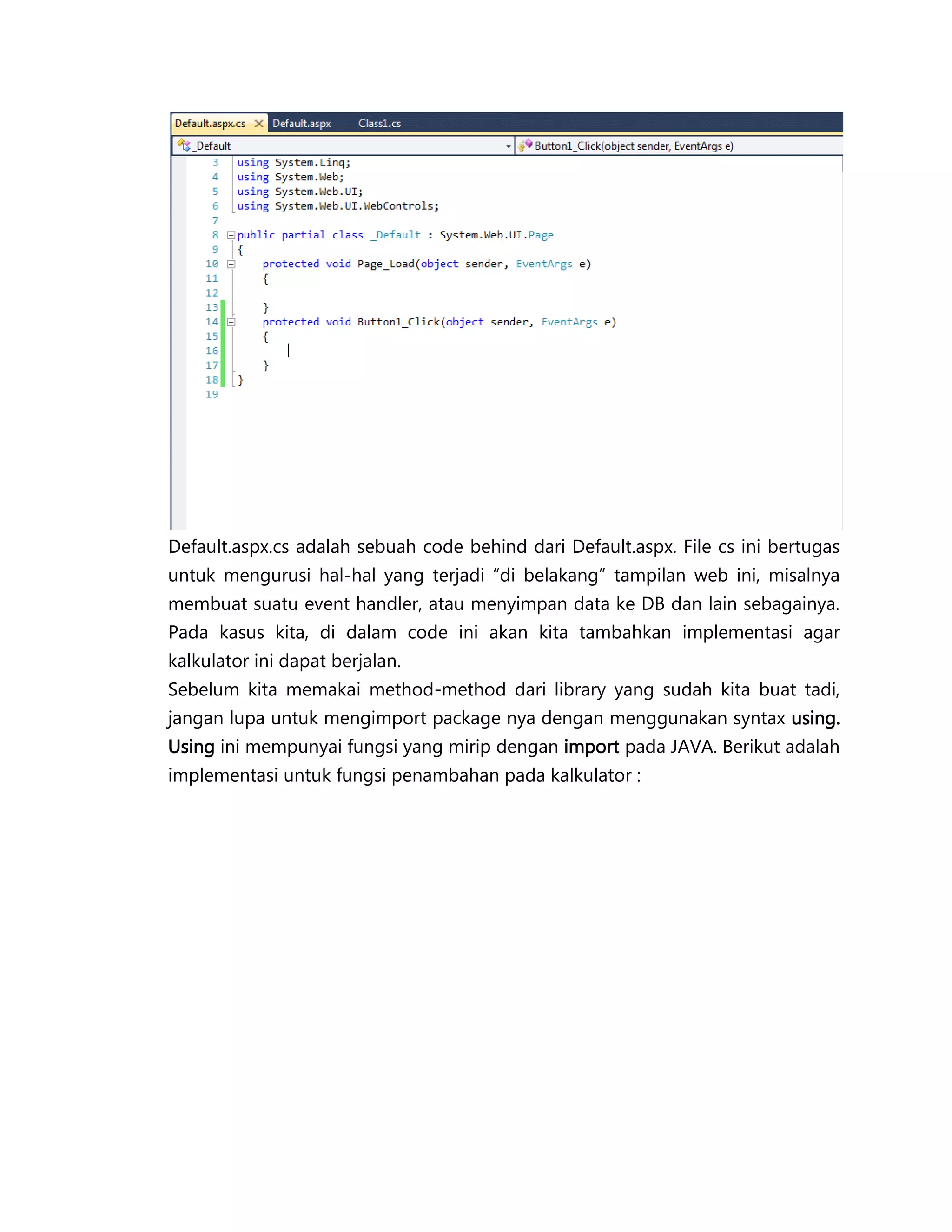Modul Tutorial Membuat Class pada Visual Studio 2010 | PDF