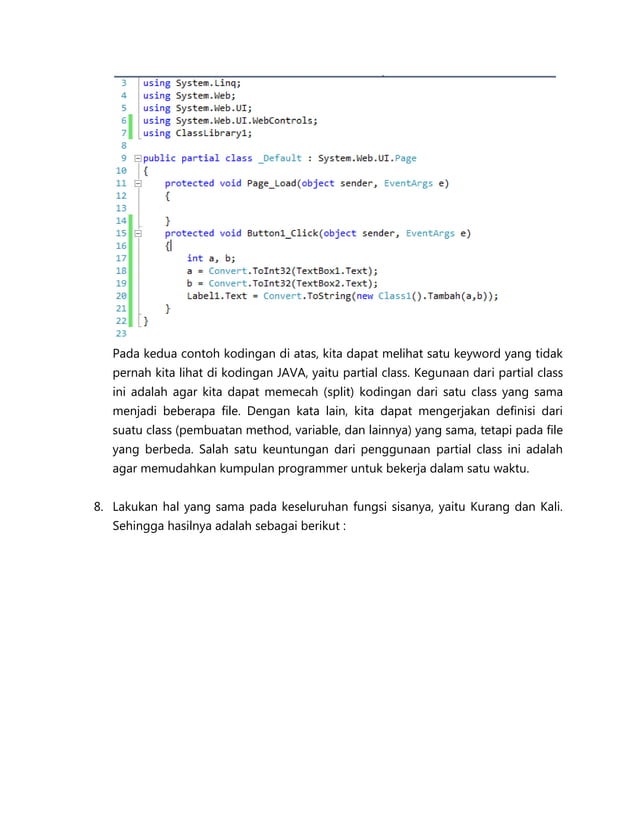Modul Tutorial Membuat Class pada Visual Studio 2010 | PDF