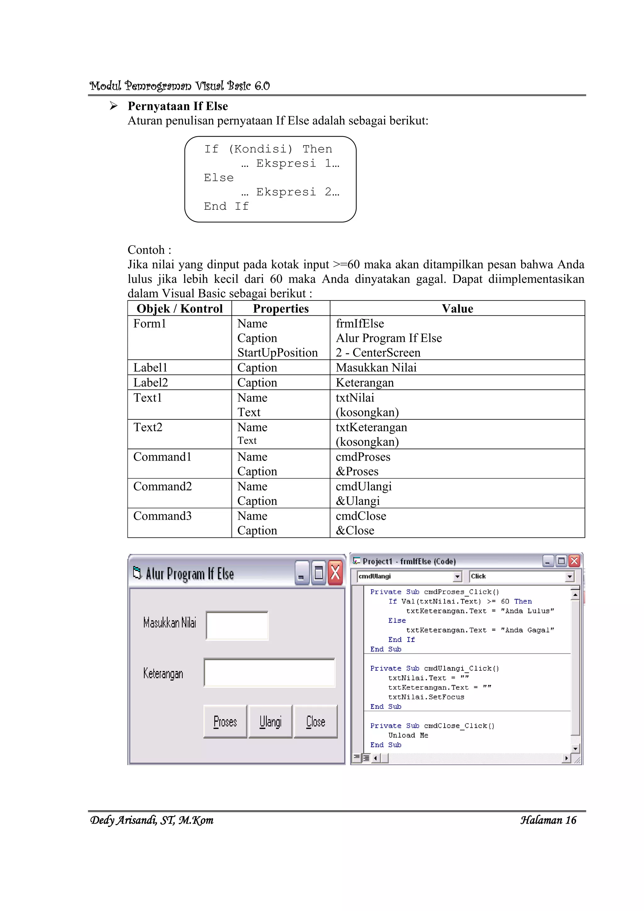 Modul visual basic 6 0 | PDF