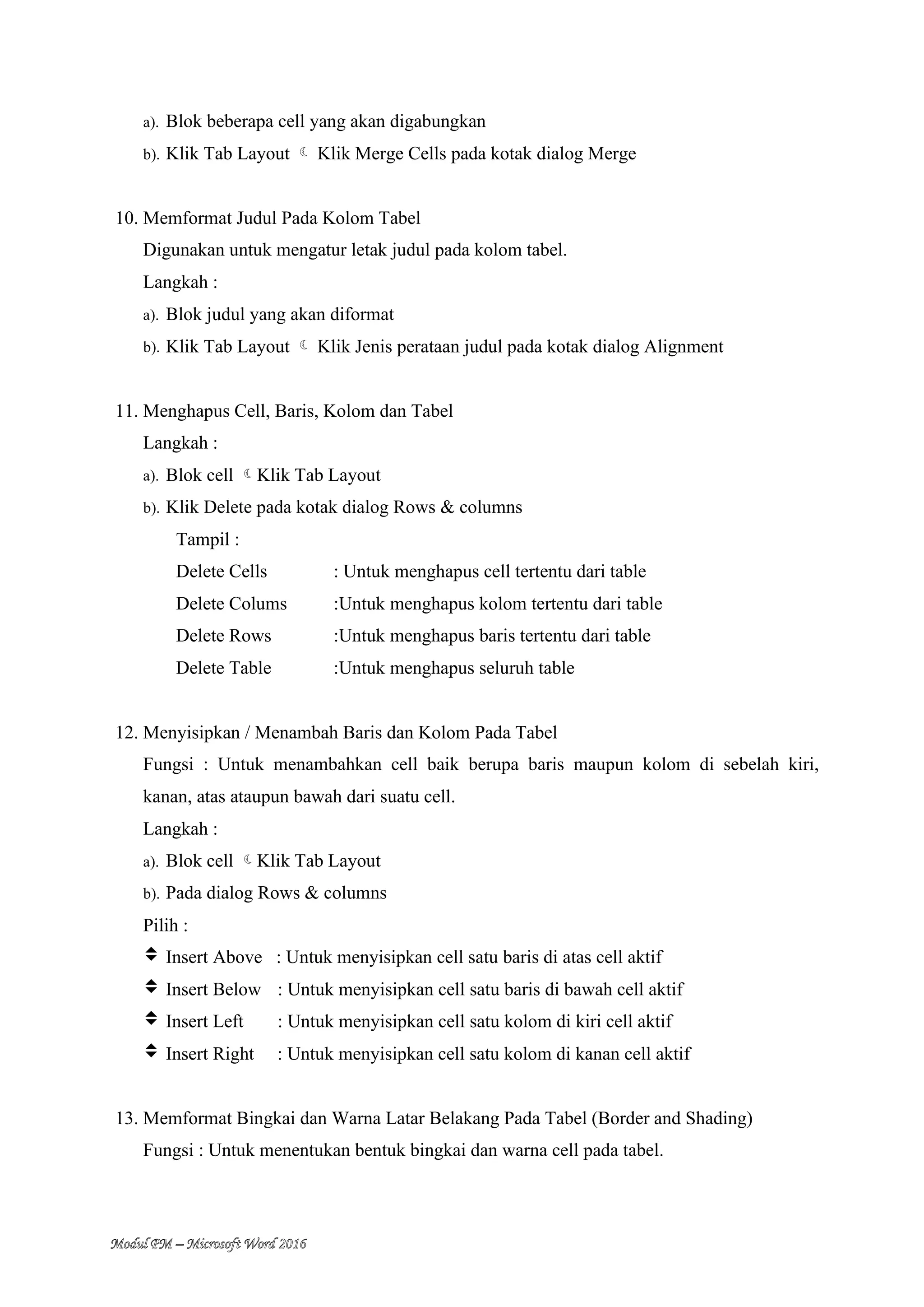 Modul-Word-Untuk-Pemula-Sebagai-Bahan-Panduan-Belajar | PDF