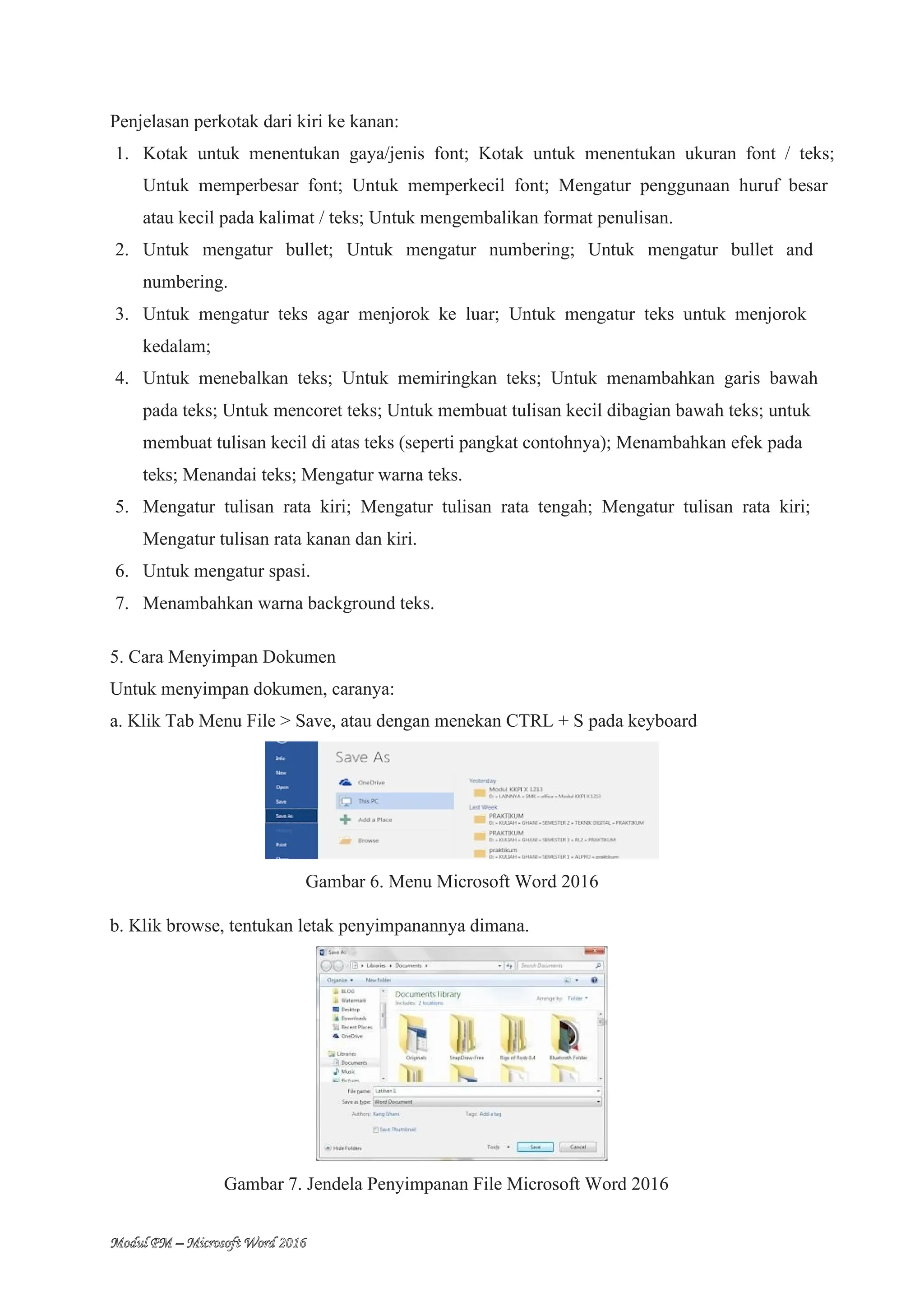 Modul-Word-Untuk-Pemula-Sebagai-Bahan-Panduan-Belajar | PDF