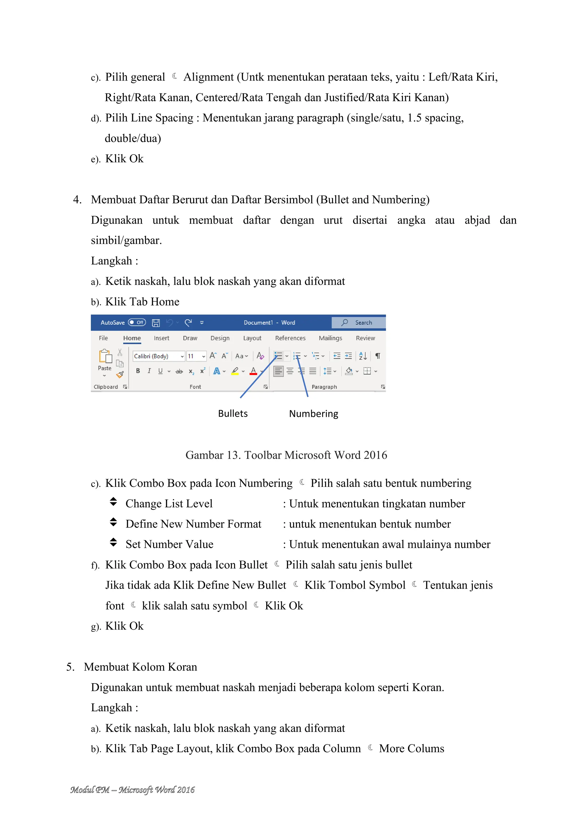 Modul-Word-Untuk-Pemula-Sebagai-Bahan-Panduan-Belajar | PDF